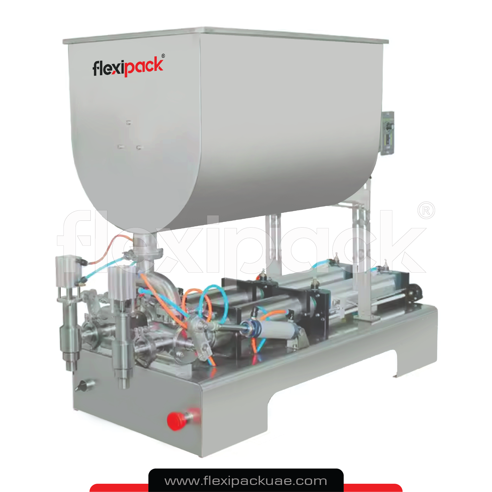SEMI AUTOMATIC 2 NOZZLE PISTON FILLING MACHINE WITH U-SHAPED HOPPER ...