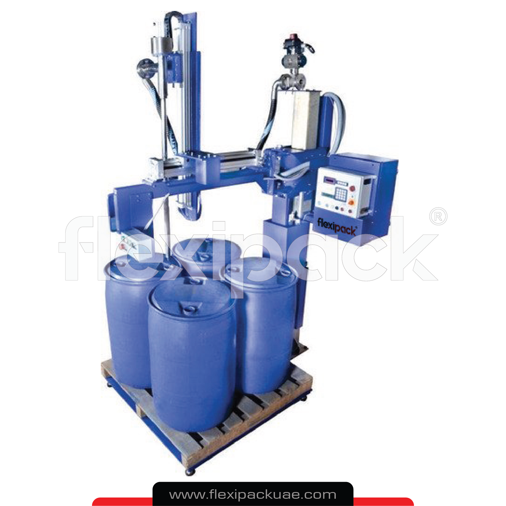 SEMI AUTOMATIC PALLETIZED DRUM FILLING MACHINE – FLEXI PACK MACHINERY